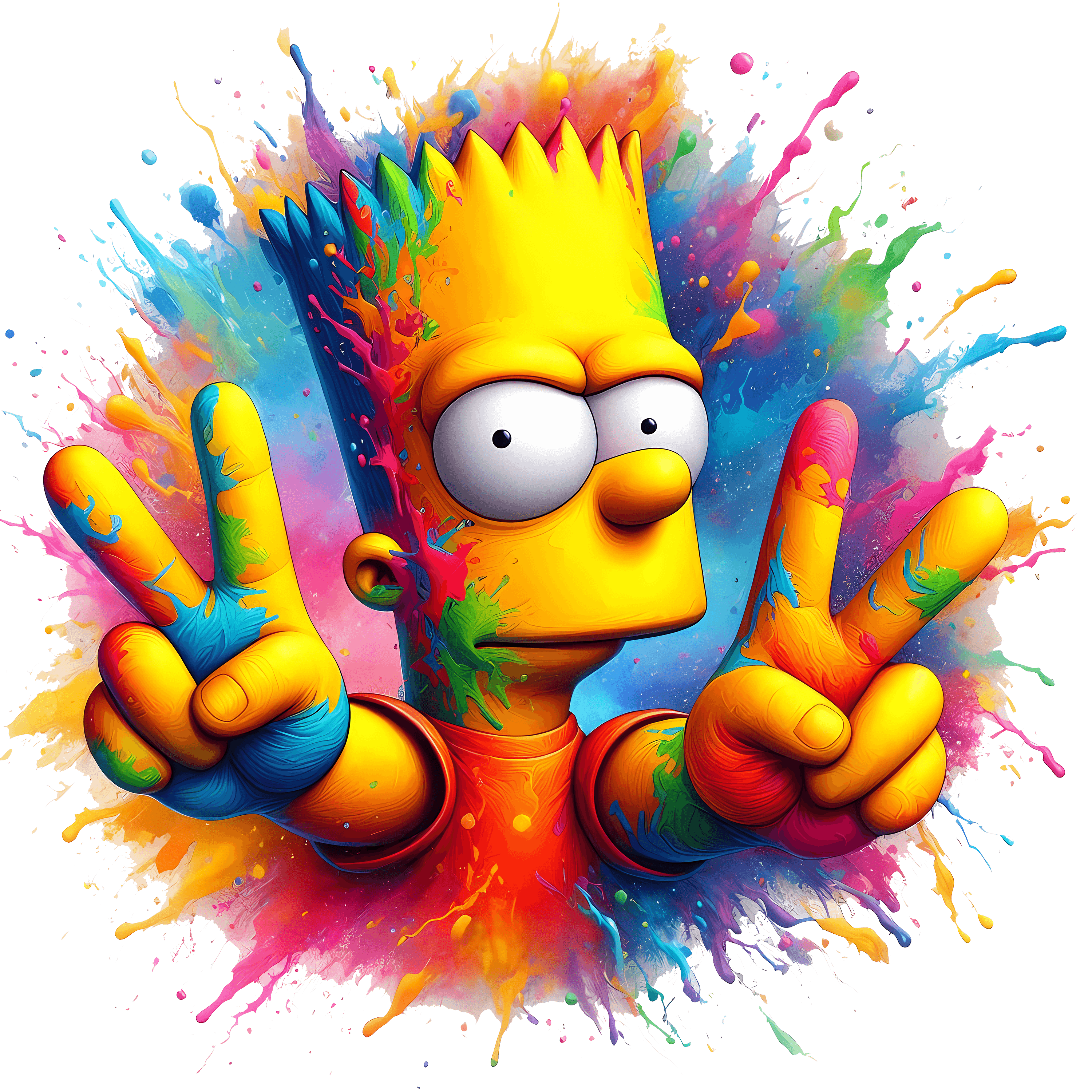Peace Bart Color Drip DTF (direct-to-film) Transfer – Twisted Image ...