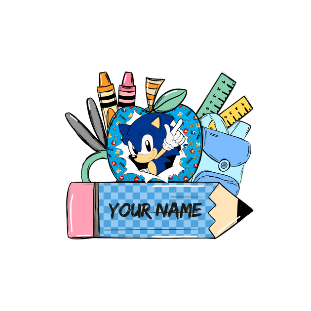 Personalize Pencil & Sonic DTF (direct-to-film) Transfer – Twisted ...