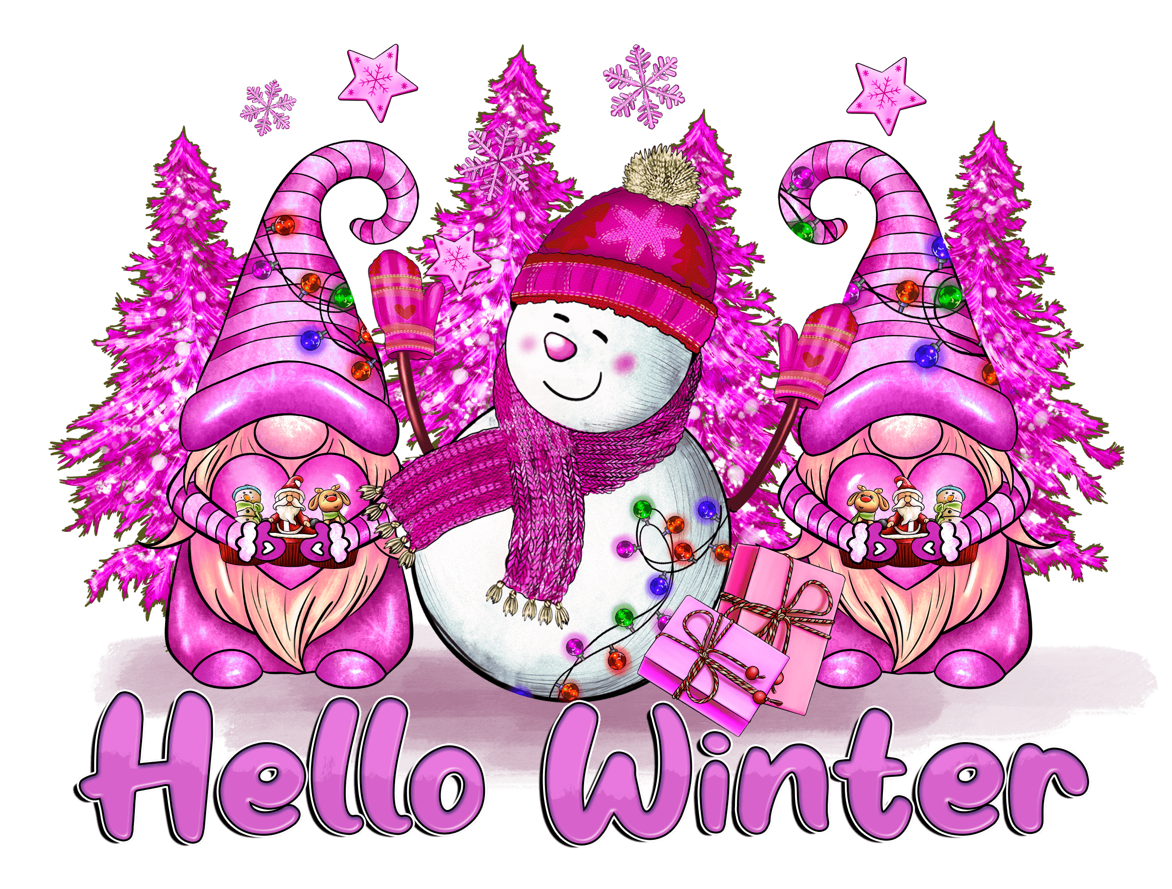 Pink Hello Winter-min DTF (direct-to-film) Transfer – Twisted Image ...