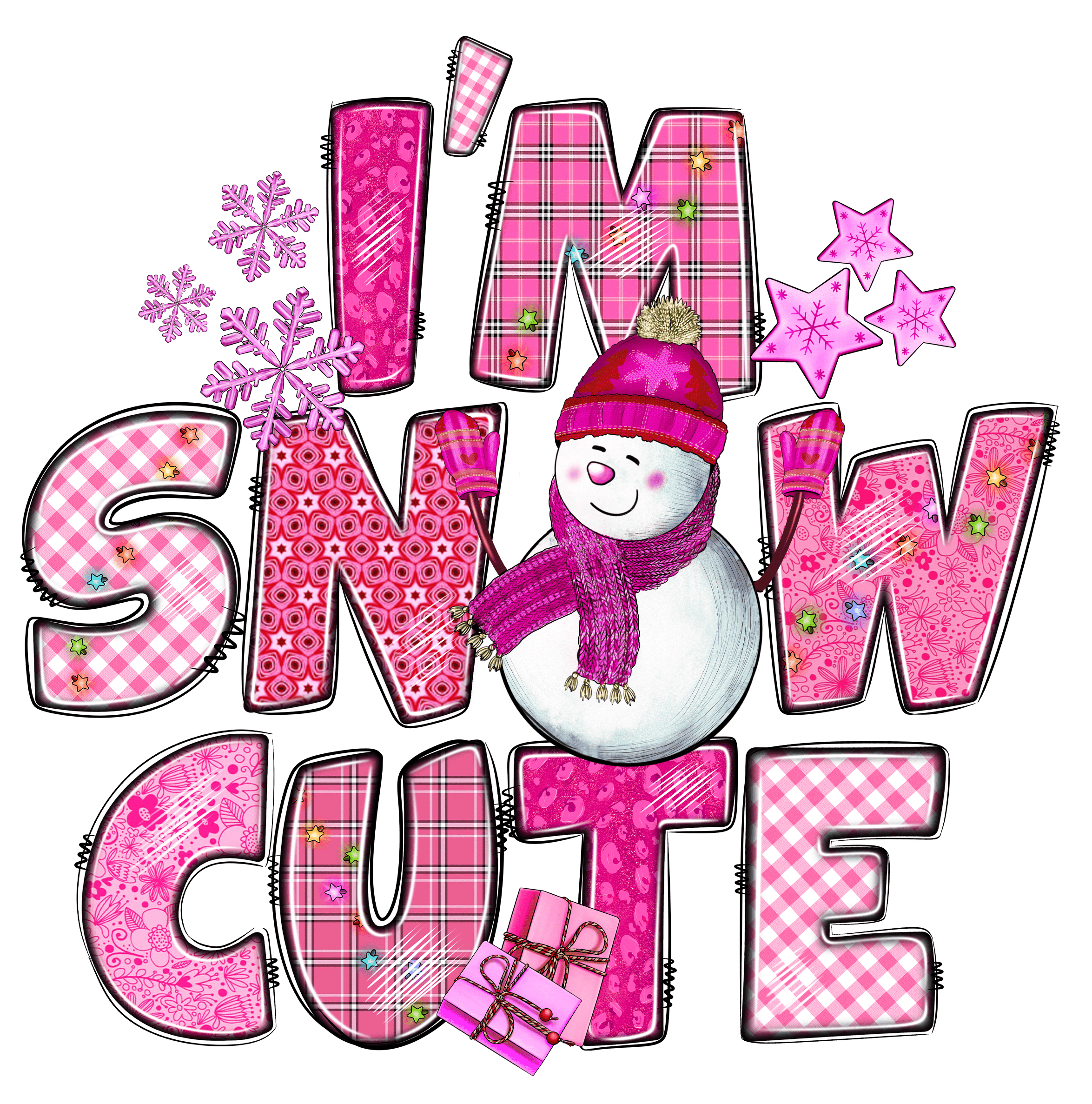 Pink I'm Snow Cute_-min DTF (direct-to-film) Transfer – Twisted Image ...