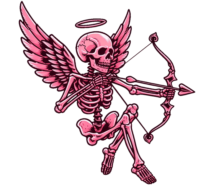 Pink Valentine Skeleton as Cupid DTF (direct-to-film) Transfer ...