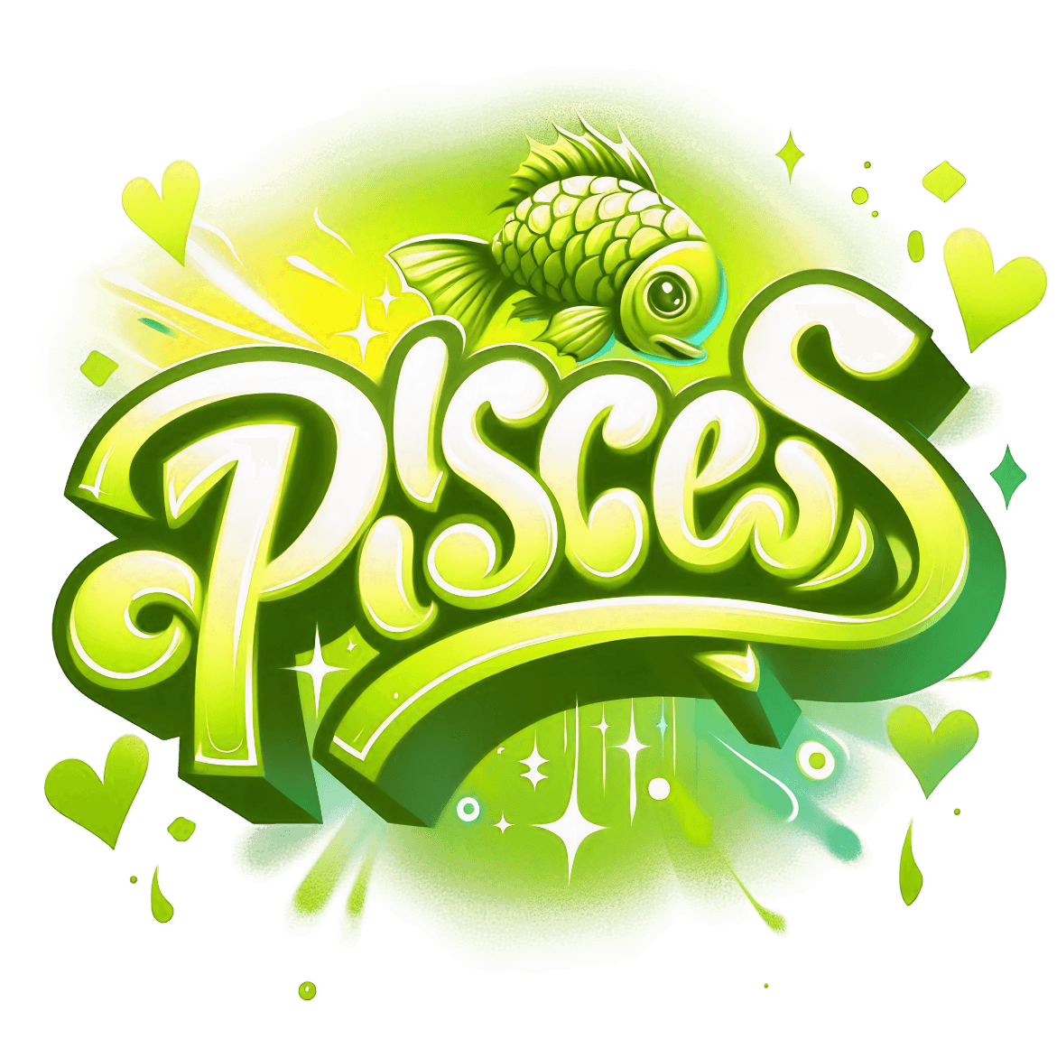 Pisces 2 Yellow Zodiac DTF (direct-to-film) Transfer – Twisted Image ...