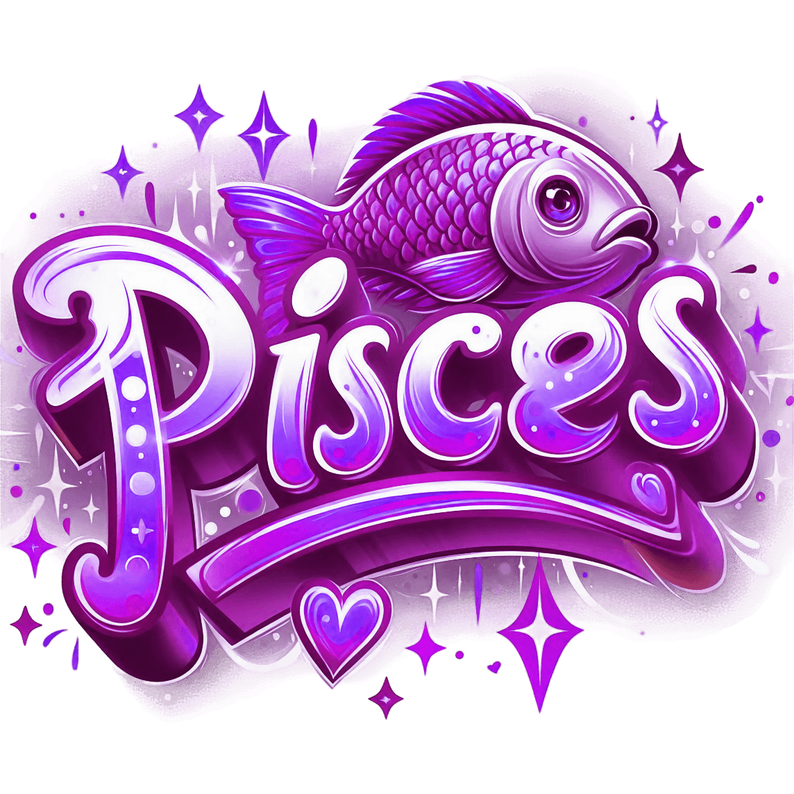 Pisces 3 Purple Zodiac DTF (direct-to-film) Transfer – Twisted Image ...