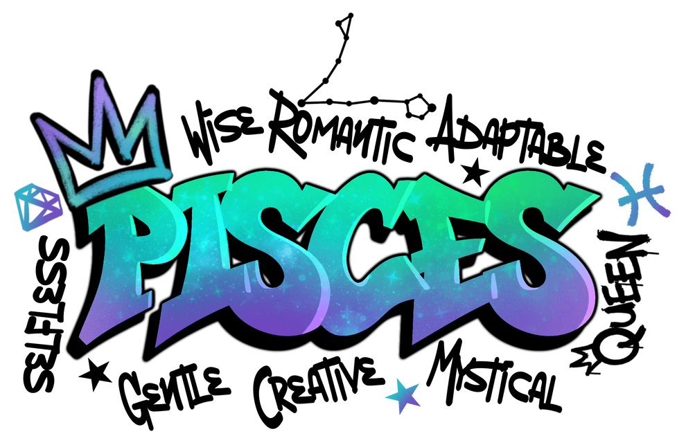 Pisces Graffiti Zodiac DTF (direct-to-film) Transfer – Twisted Image ...