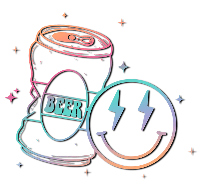 Pocket Design Beer Can and Smiley DTF (direct-to-film) Transfer ...