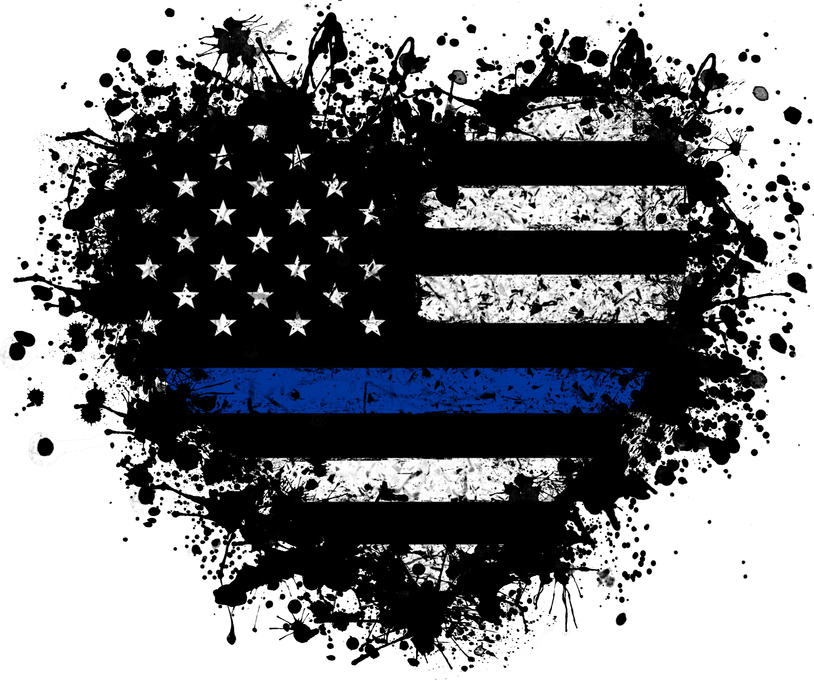 Police Heart Distressed Edge DTF (direct-to-film) Transfer – Twisted ...