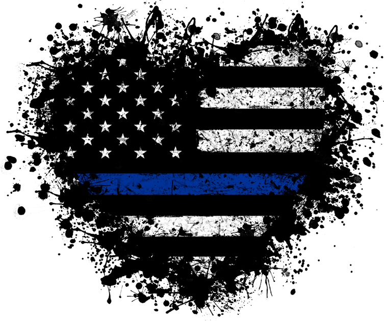 Police Heart Distressed Edge DTF (direct-to-film) Transfer – Twisted ...