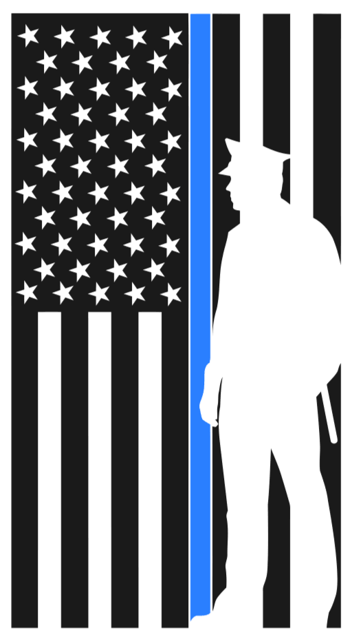 Police Thin Blue Line with Officer DTF (direct-to-film) Transfer ...