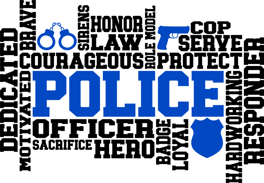 Police Word Puzzle Black and Royal DTF (direct-to-film) Transfer ...