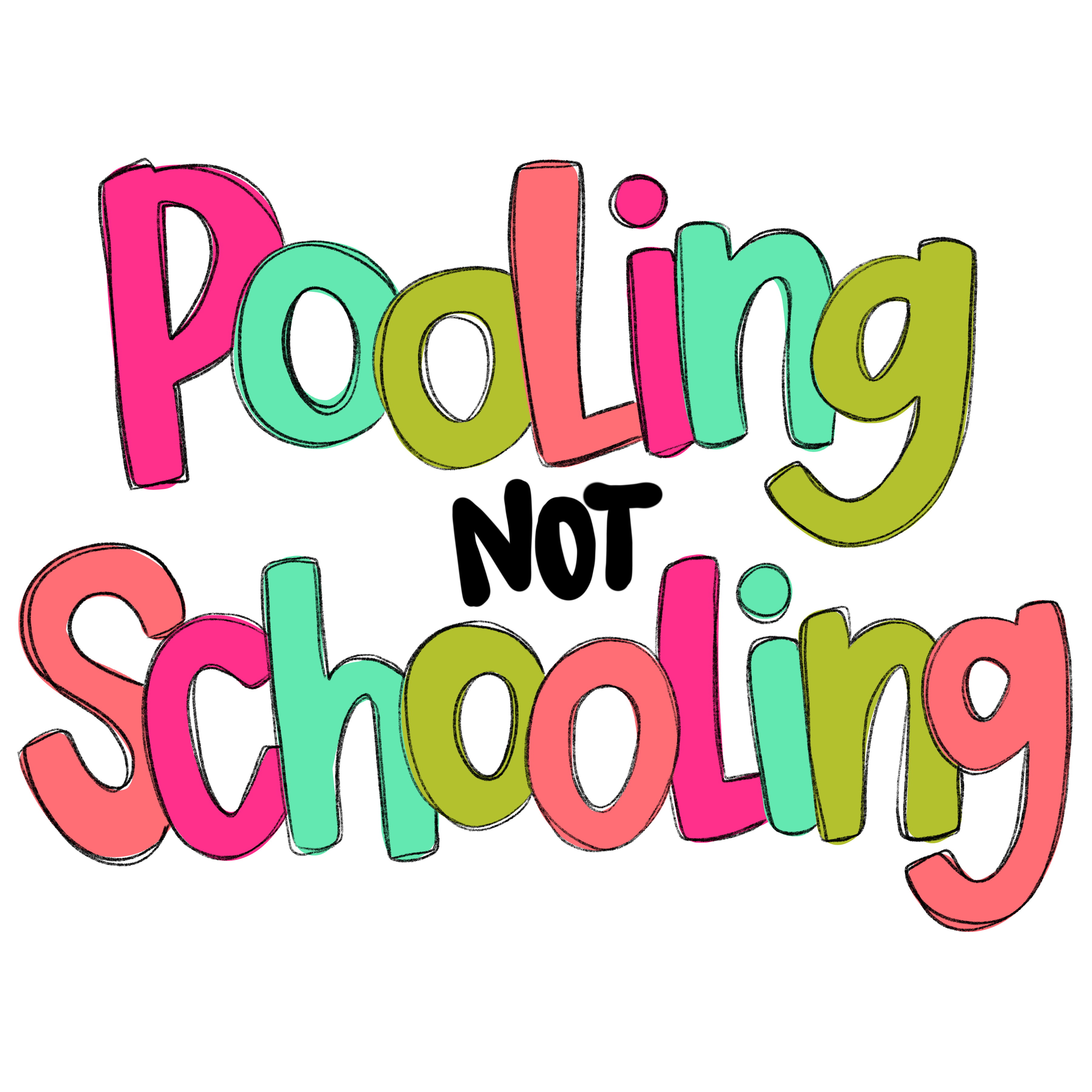 Pooling not Schooling Watercolor DTF (direct-to-film) Transfer ...