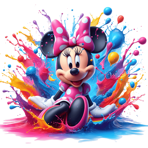 Posing Minnie in Pink Color Drip DTF (direct-to-film) Transfer ...