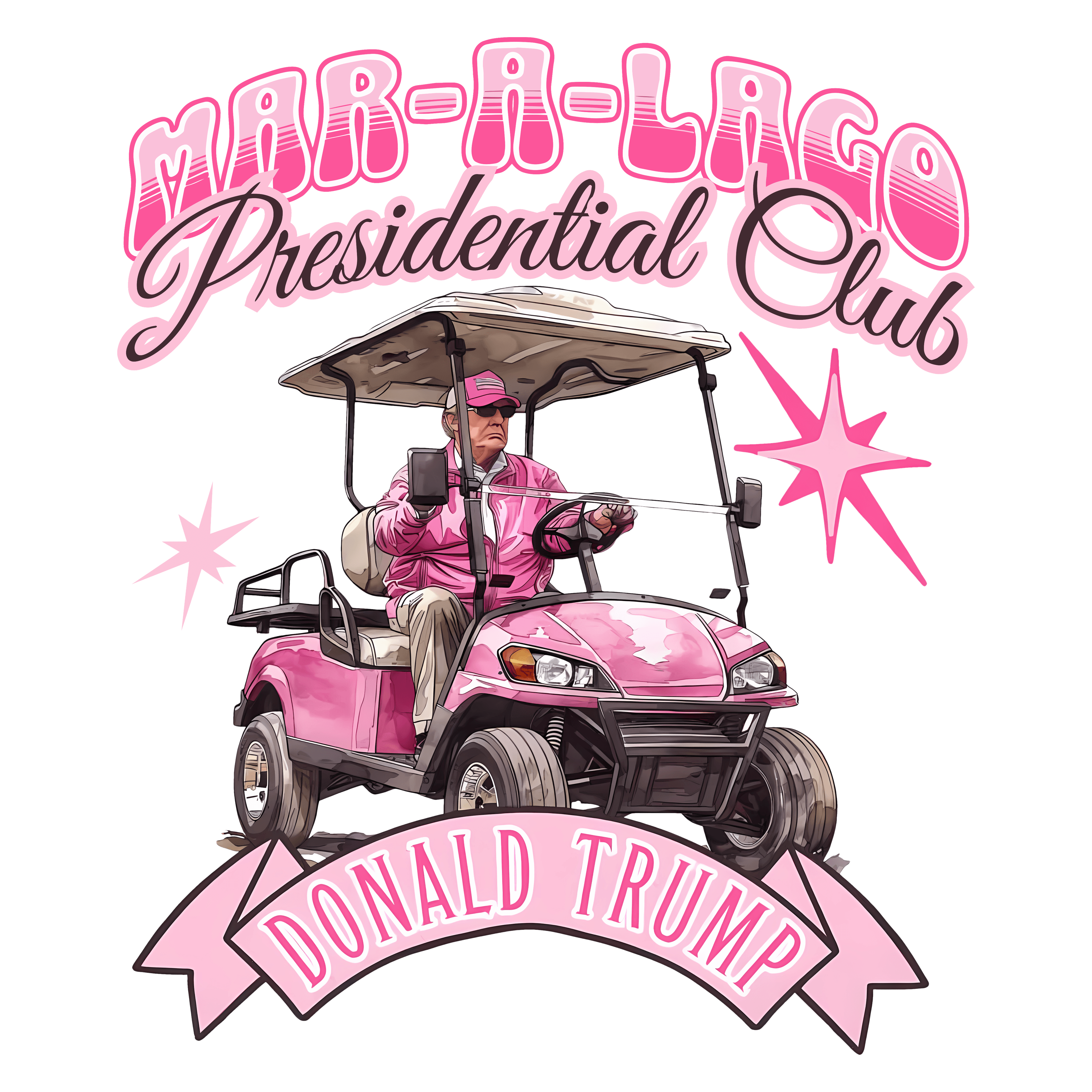President Club Trump in Golf Cart DTF (direct-to-film) Transfer ...