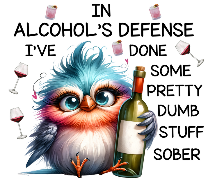 Pretty Dumb Stuff Sober Chicken 7 UV-DTF 20 oz Skinny Tumbler Wrap ...