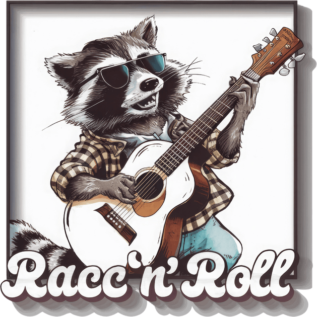 Racc & Roll Raccoon Music DTF (direct-to-film) Transfer – Twisted Image ...