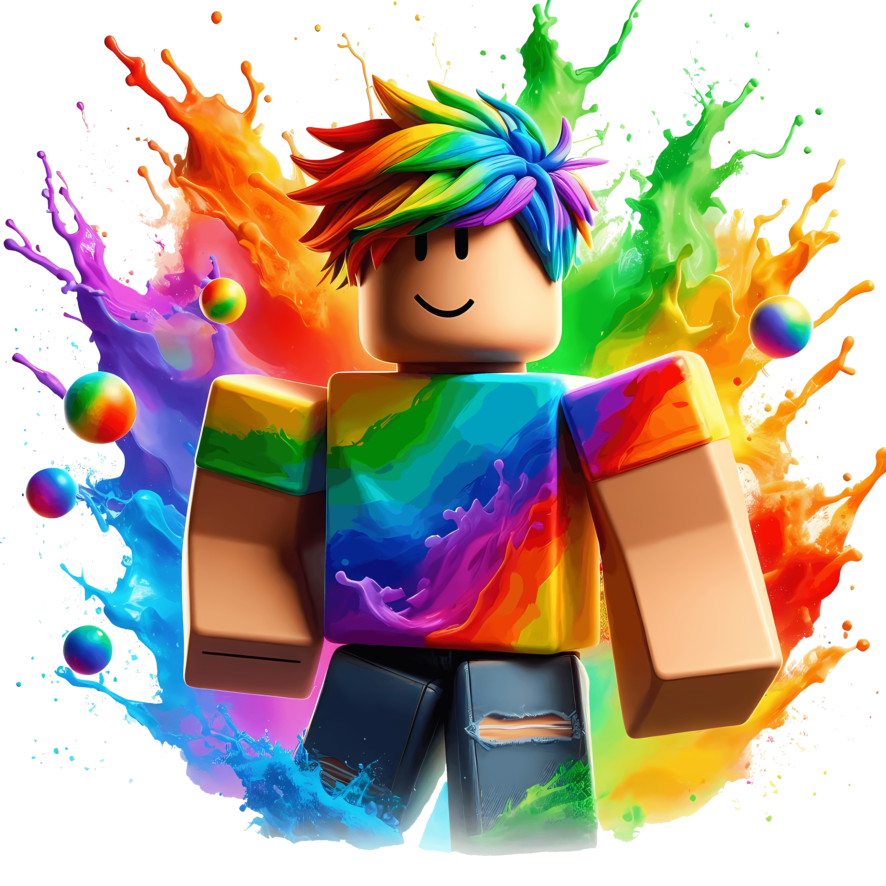 Rainbow Hair Roblox Color Drip DTF (direct-to-film) Transfer – Twisted ...