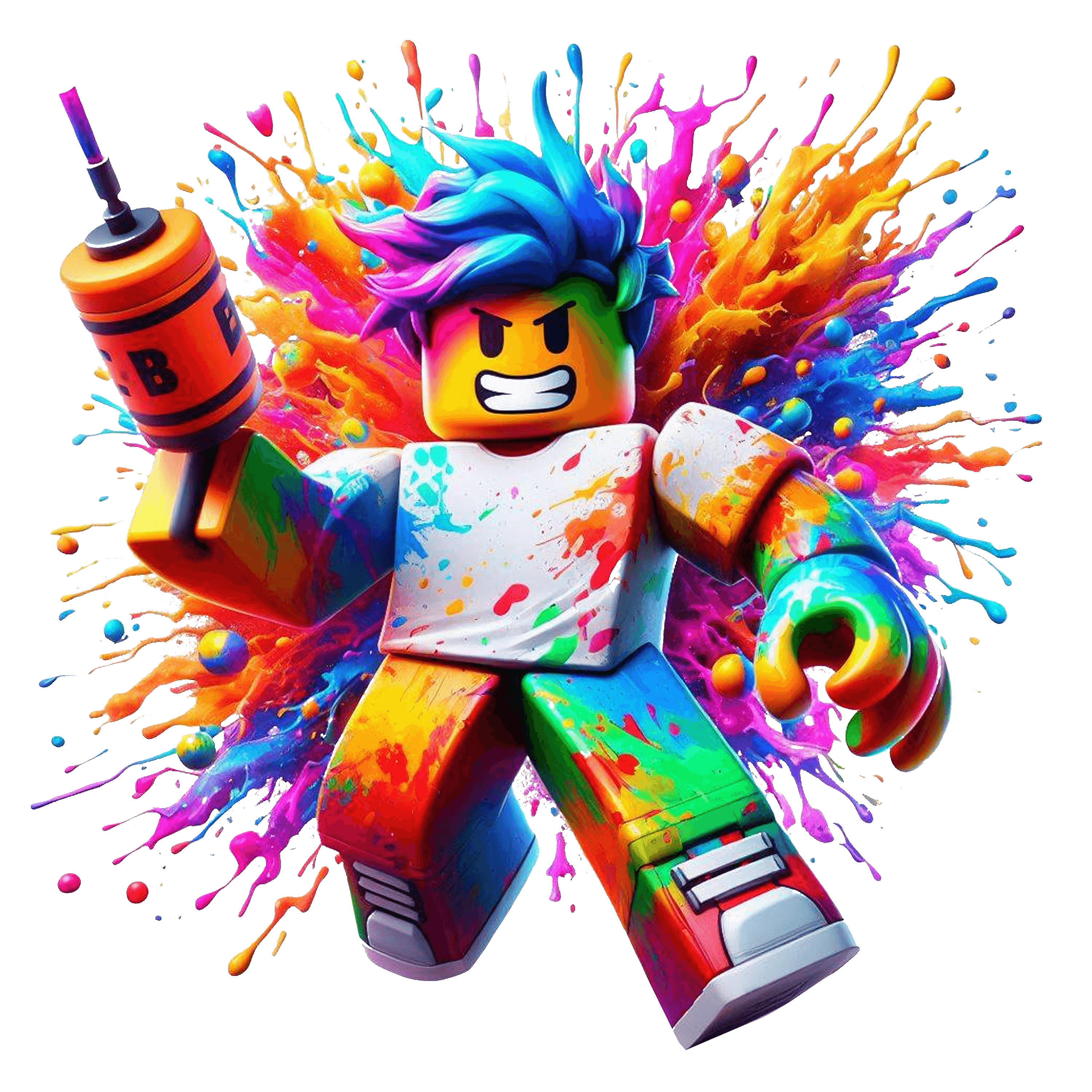 Rainbow Splatter Color Drip Roblox DTF (direct-to-film) Transfer ...