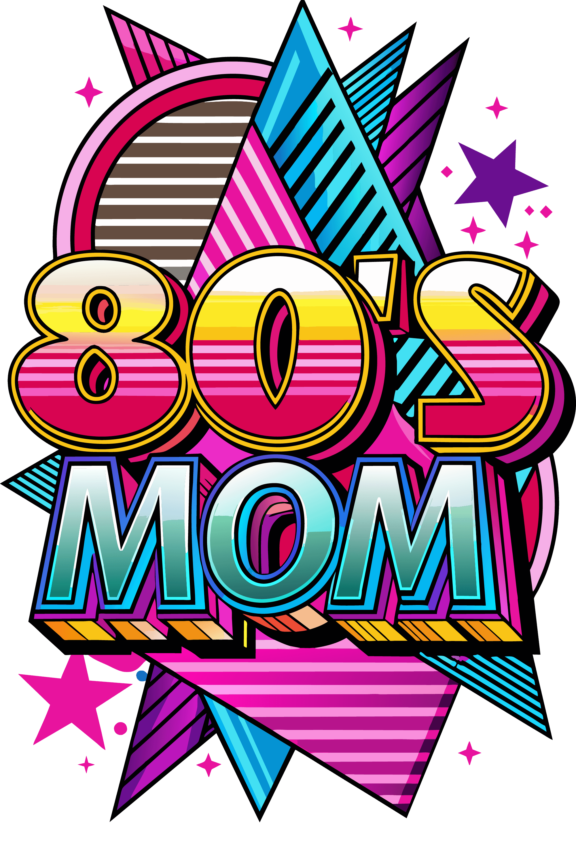 Retro 80's Mom & Stars DTF (direct-to-film) Transfer – Twisted Image ...