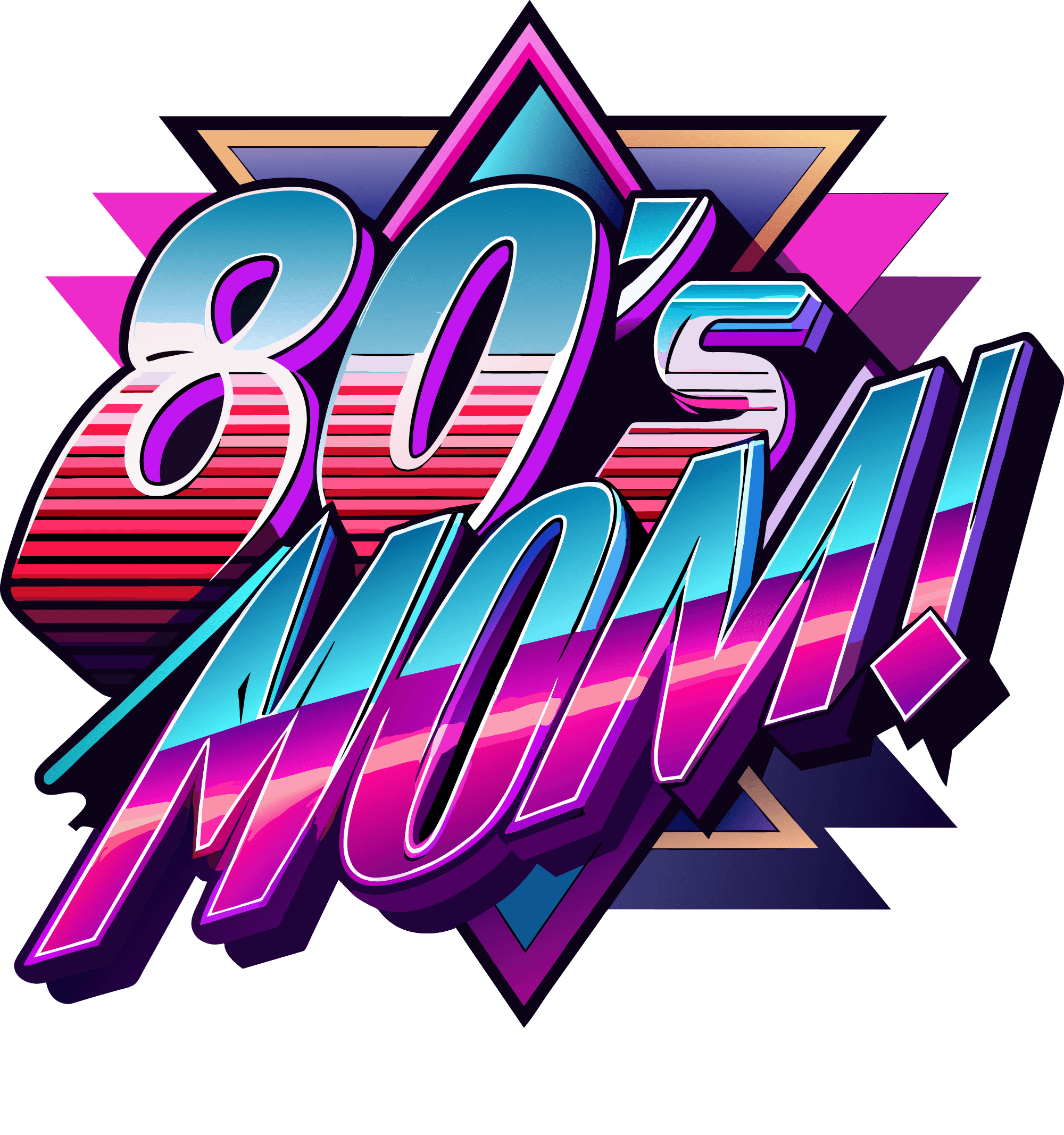 Retro 80's Mom & Triangles DTF (direct-to-film) Transfer – Twisted ...