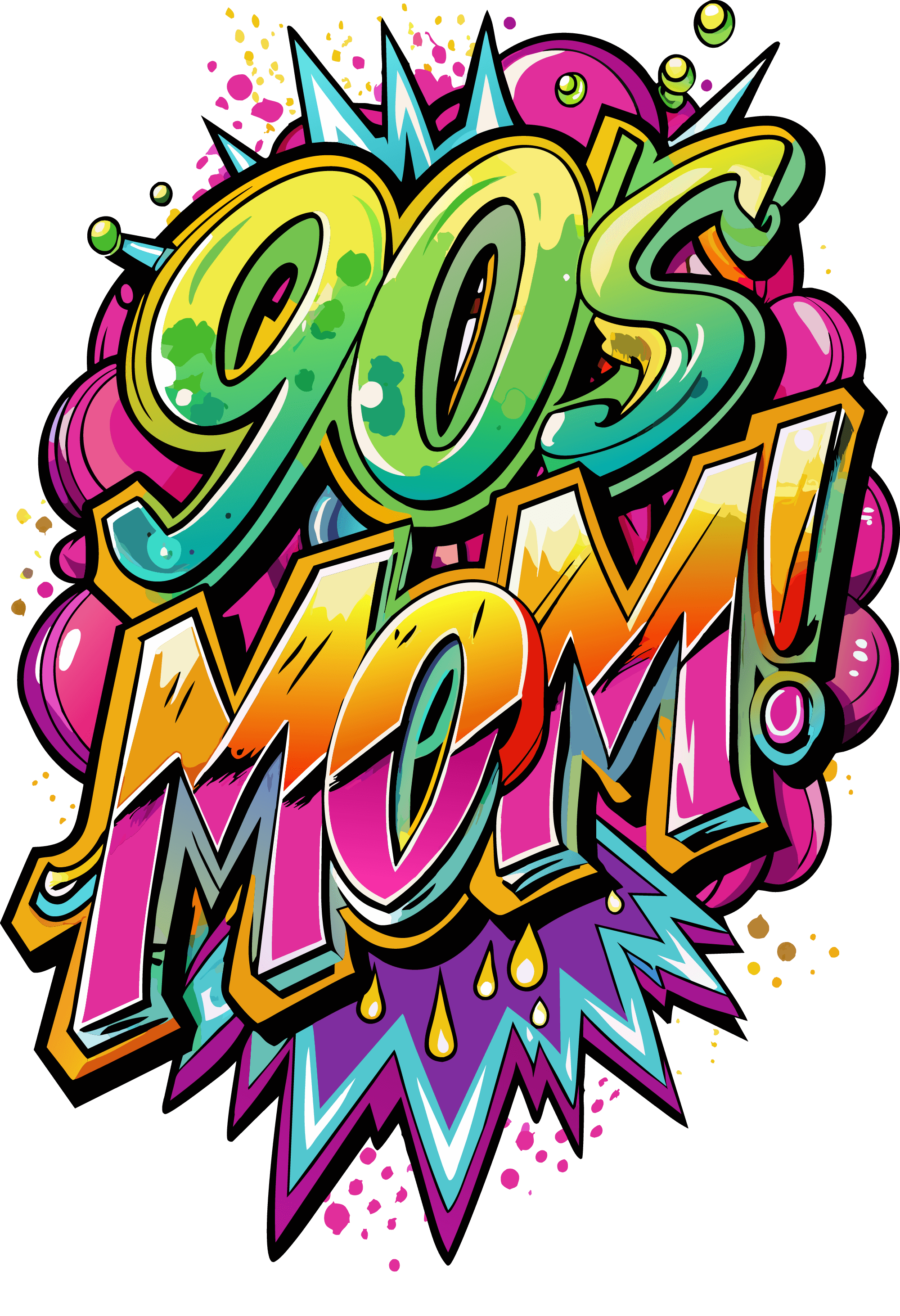 Retro Color Drip 90's Mom DTF (direct-to-film) Transfer – Twisted Image ...