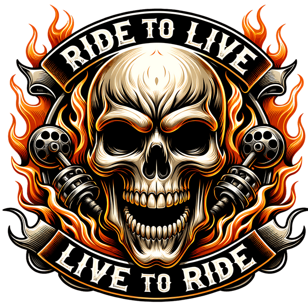 Ride to Live Skull DTF (direct-to-film) Transfer – Twisted Image Transfers