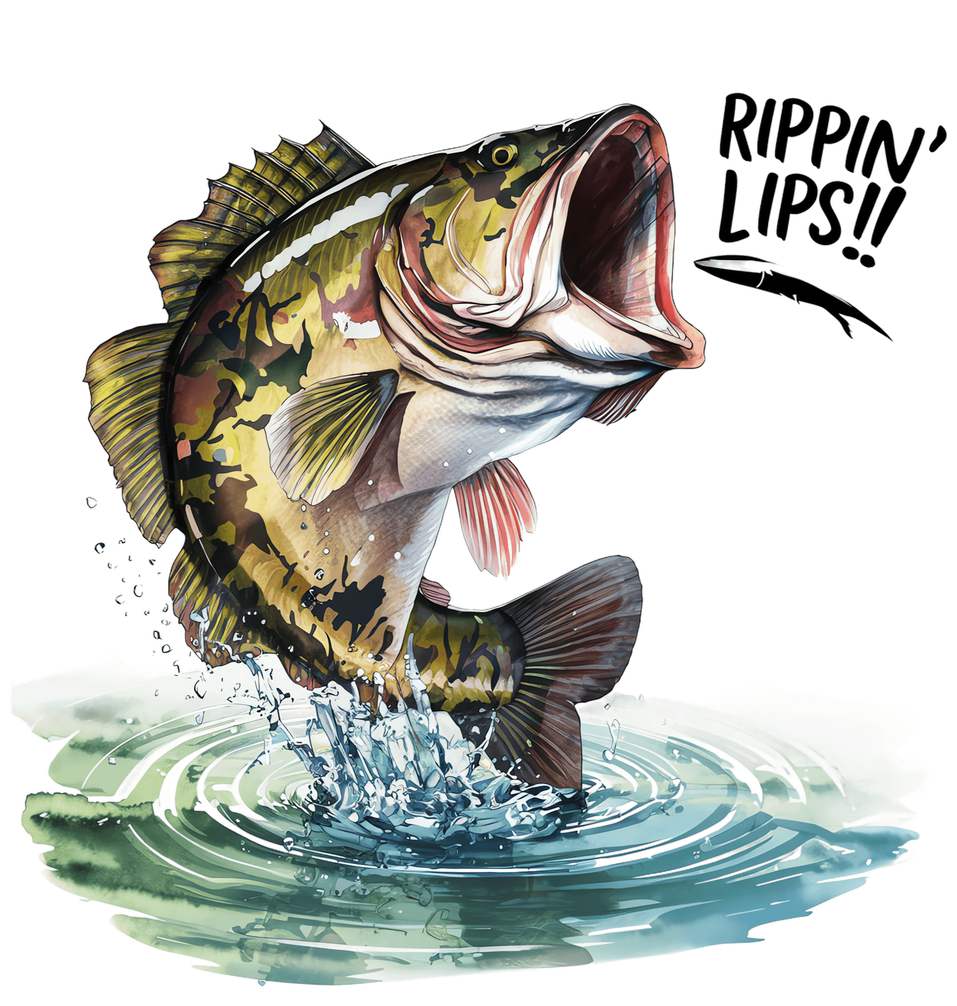 Rippin' Lips Fish DTF (direct-to-film) Transfer – Twisted Image Transfers