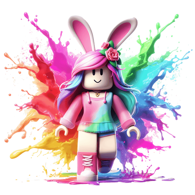 Roblox Girl in Color Drip DTF (direct-to-film) Transfer – Twisted Image ...