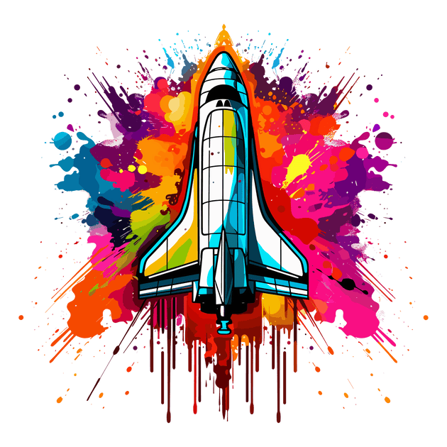 Rocket Ship Color Drip DTF (direct-to-film) Transfer – Twisted Image ...