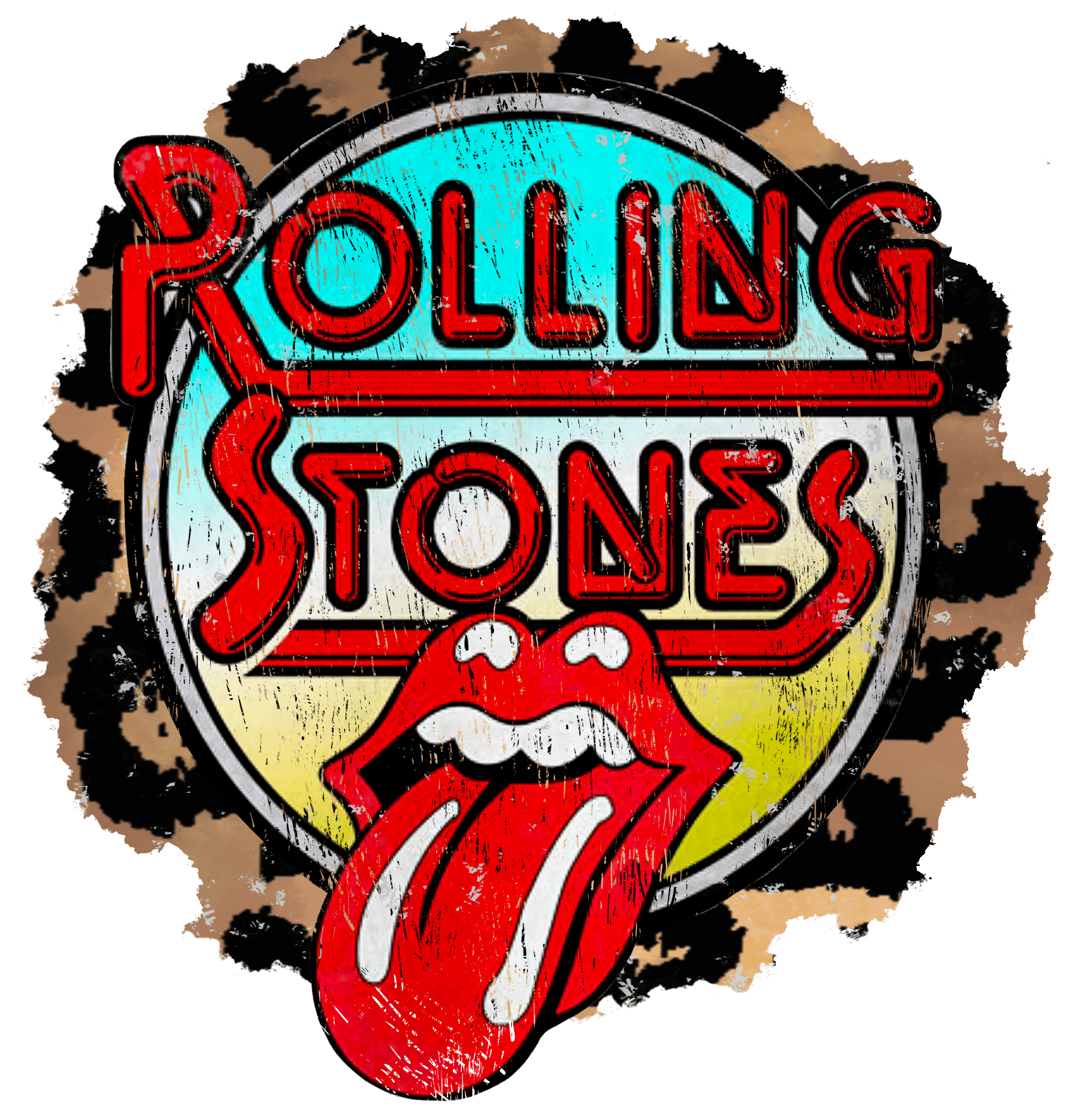 Rolling Stones full color cheetah DTF (direct-to-film) Transfer ...