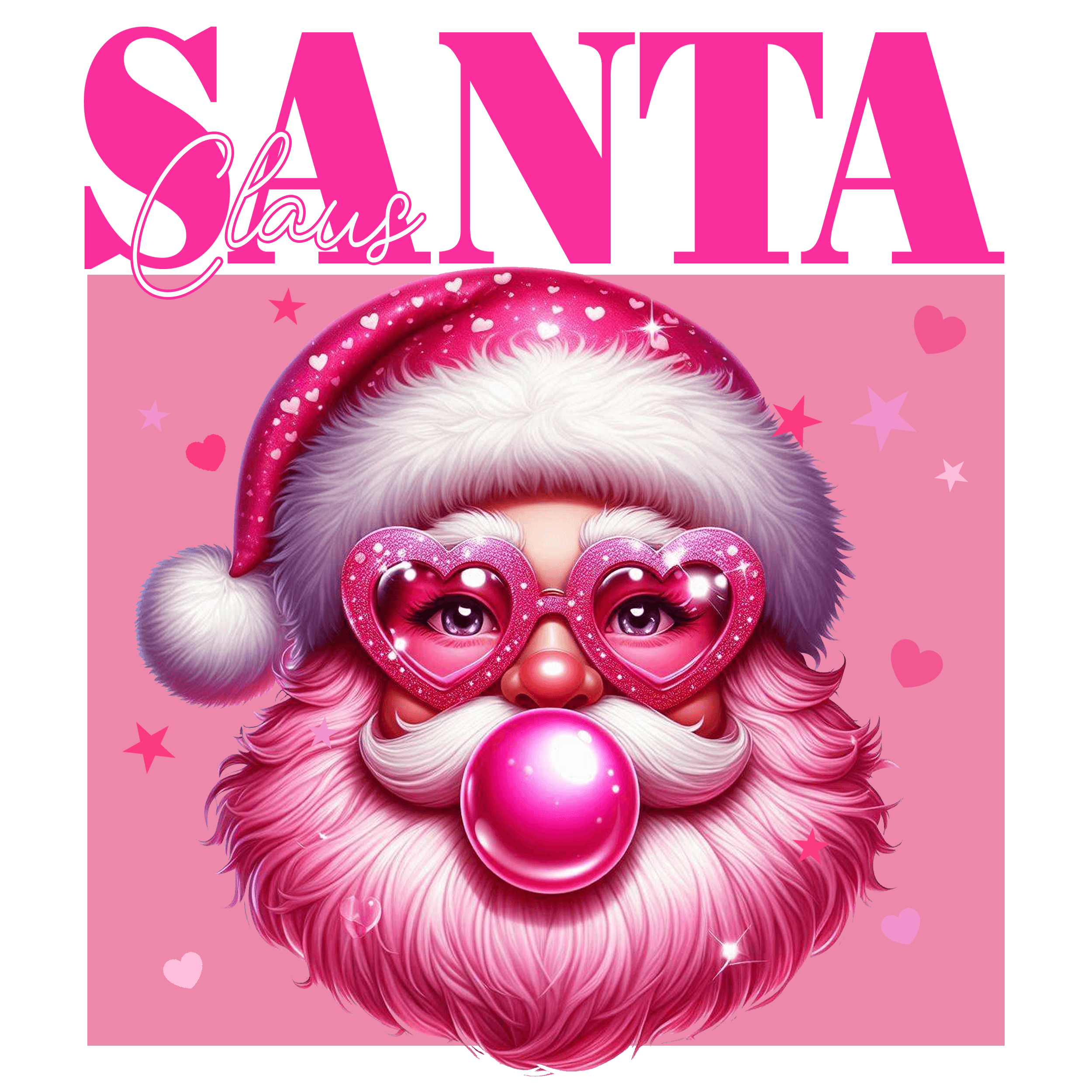 Santa Claus All Pink DTF (direct-to-film) Transfer – Twisted Image ...