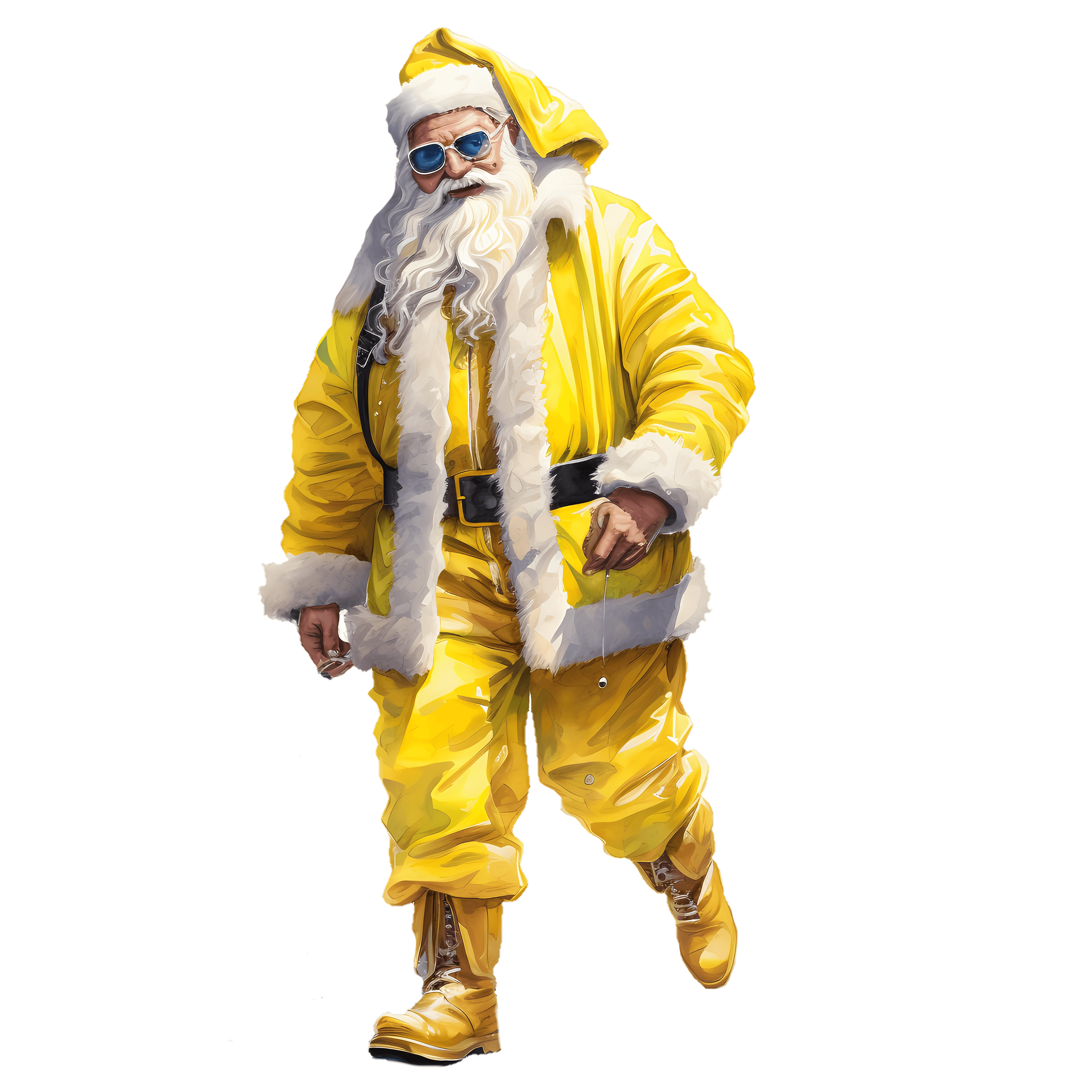 Santa Dressed in Yellow DTF (direct-to-film) Transfer – Twisted Image ...