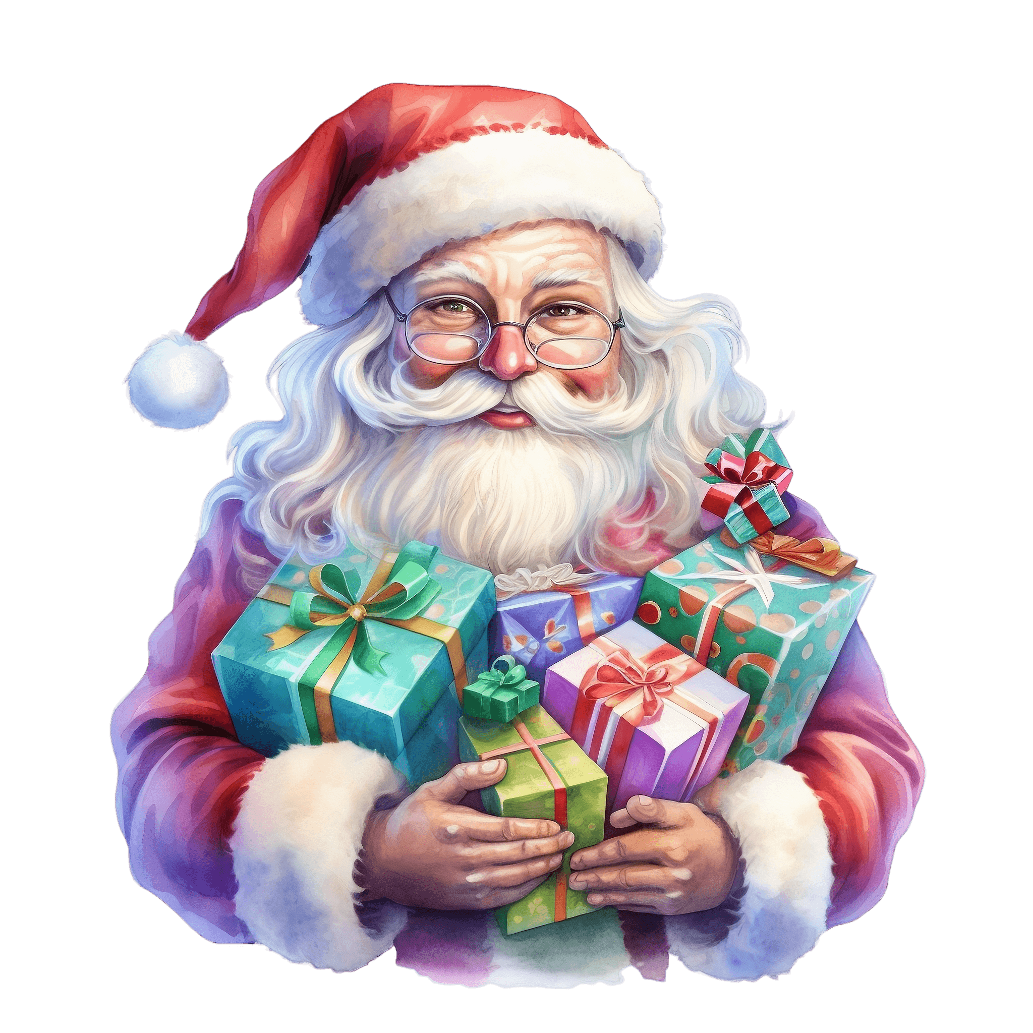 Santa Holding Boxes of Gifts DTF (direct-to-film) Transfer – Twisted ...