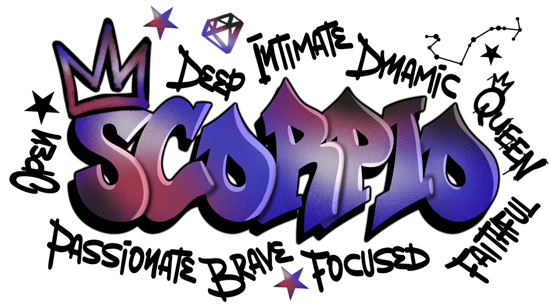 Scorpio Graffiti Zodiac DTF (direct-to-film) Transfer – Twisted Image ...