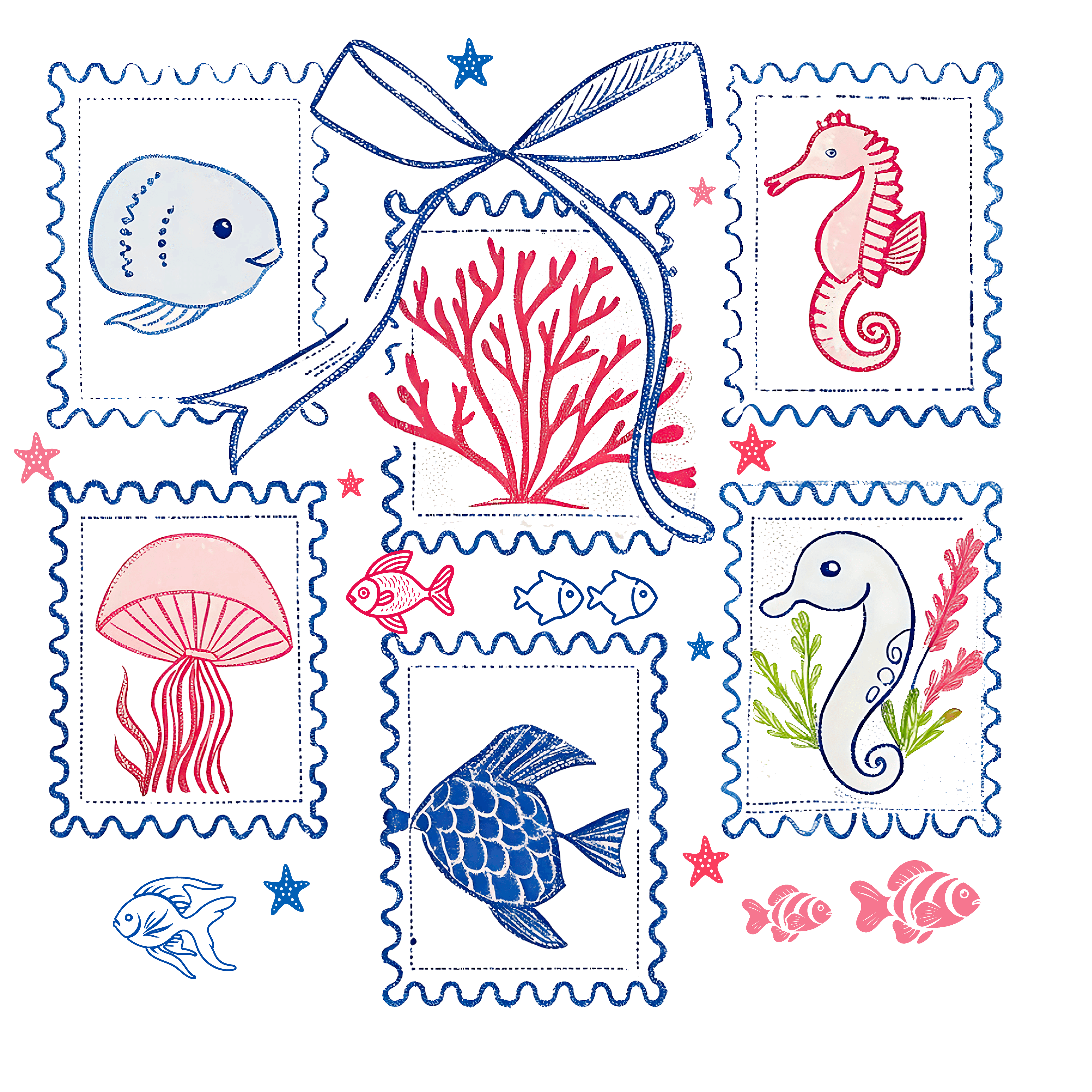 Sea Animals & Bow DTF (direct-to-film) Transfer – Twisted Image Transfers