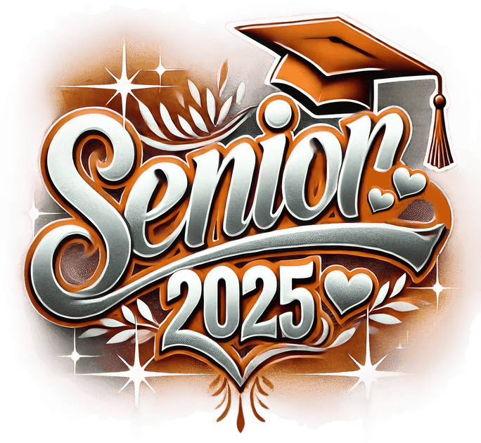 Senior 2025 Airbrushed Orange(1) DTF (direct-to-film) Transfer ...