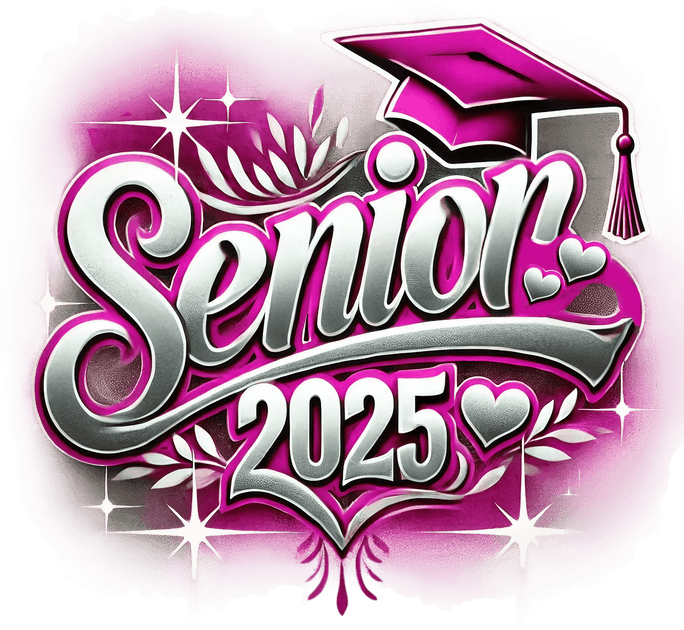 Senior 2025 Airbrushed Pink DTF (direct-to-film) Transfer – Twisted ...