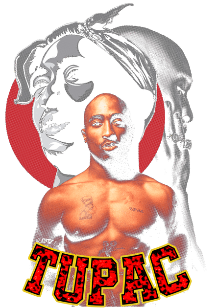 Shirtless Tupac Red Leopard Font DTF (direct-to-film) – Twisted Image ...