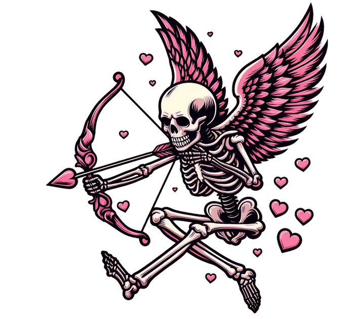 Skeleton Cupid Valentine DTF (direct-to-film) Transfer – Twisted Image ...
