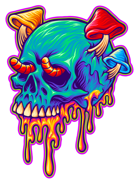 Skull & Worms Color Drip DTF (direct-to-film) Transfer – Twisted Image ...