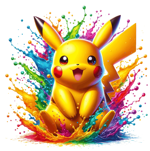 Smiling Pokemon Sitting Color Drip DTF (direct-to-film) Transfer ...