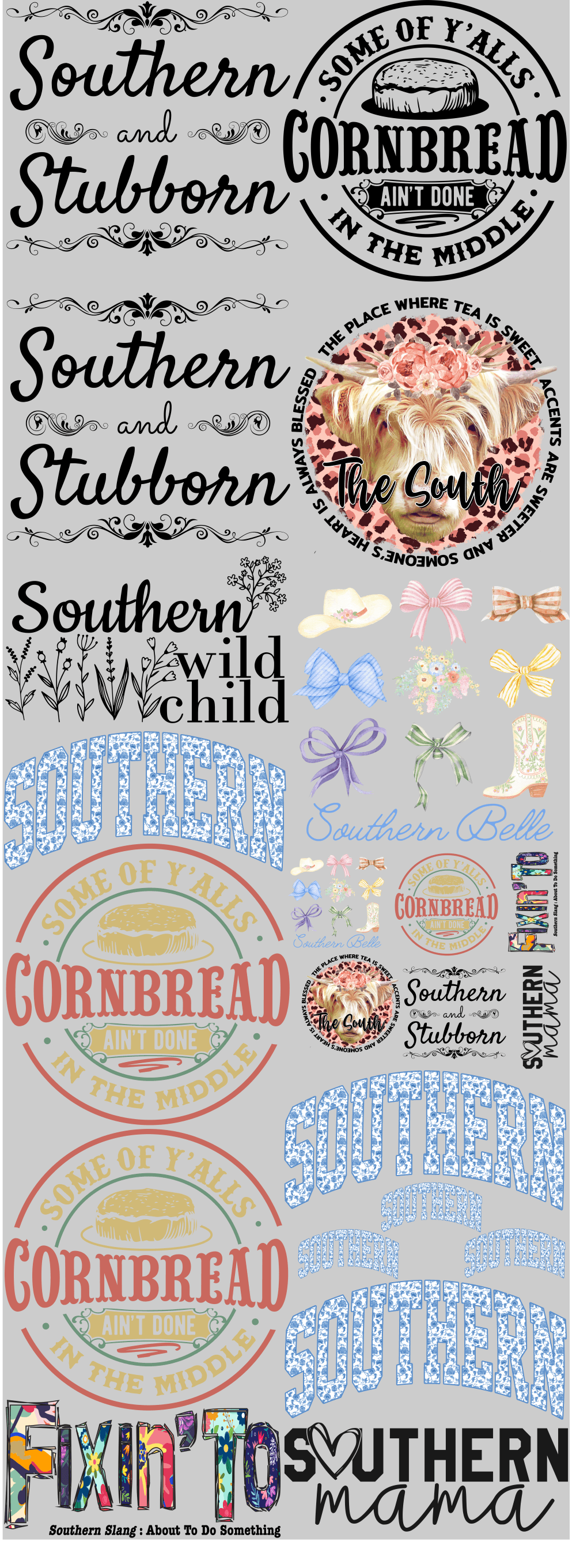 Southern Sweetheart Adult and Pocket Sizes 60" DTF Direct to Film Ready ...