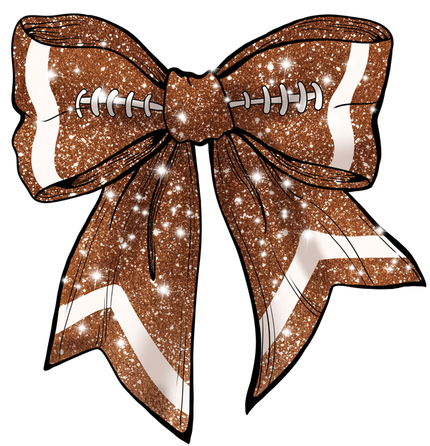 Sparkling Football Bow DTF (direct-to-film) Transfer – Twisted Image ...