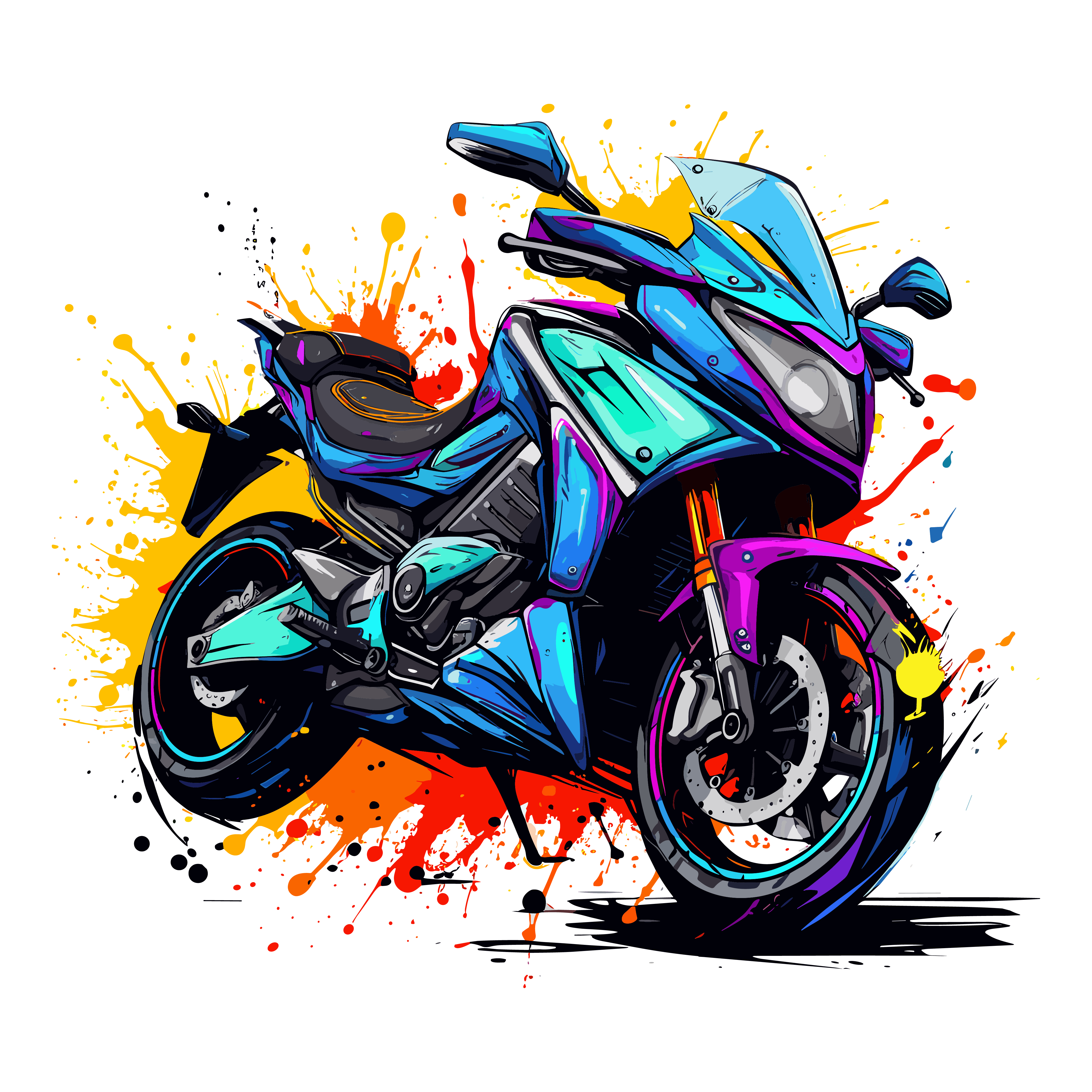 Speed Bike Color Drip DTF (direct-to-film) Transfer – Twisted Image ...