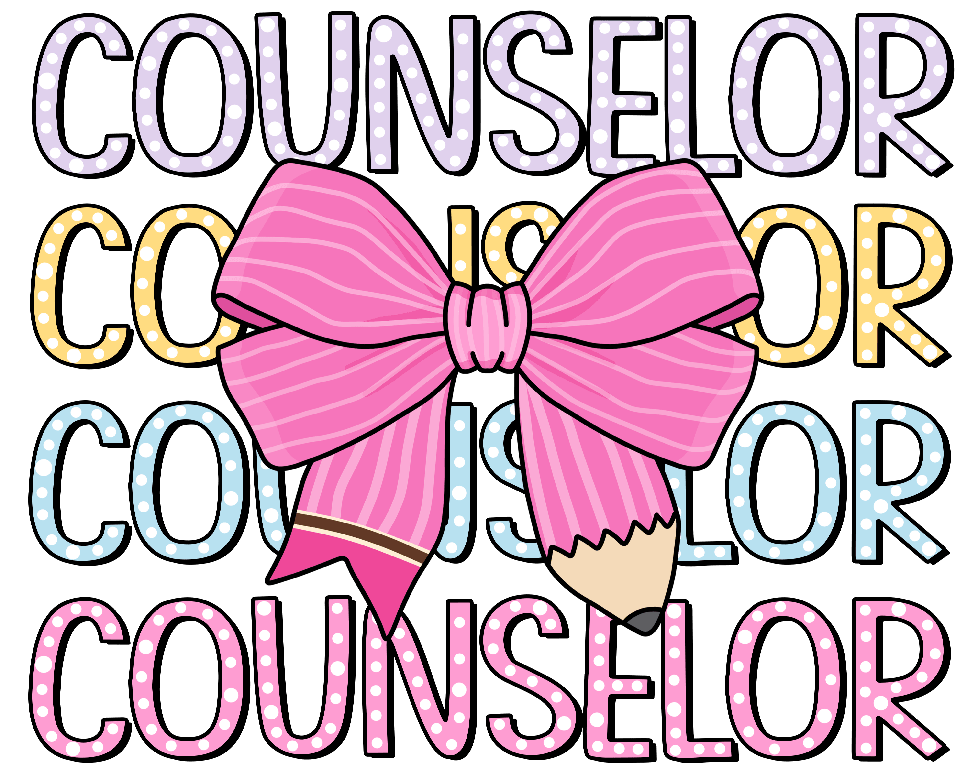 Stacked Counselor With Bow DTF (direct-to-film) Transfer – Twisted ...