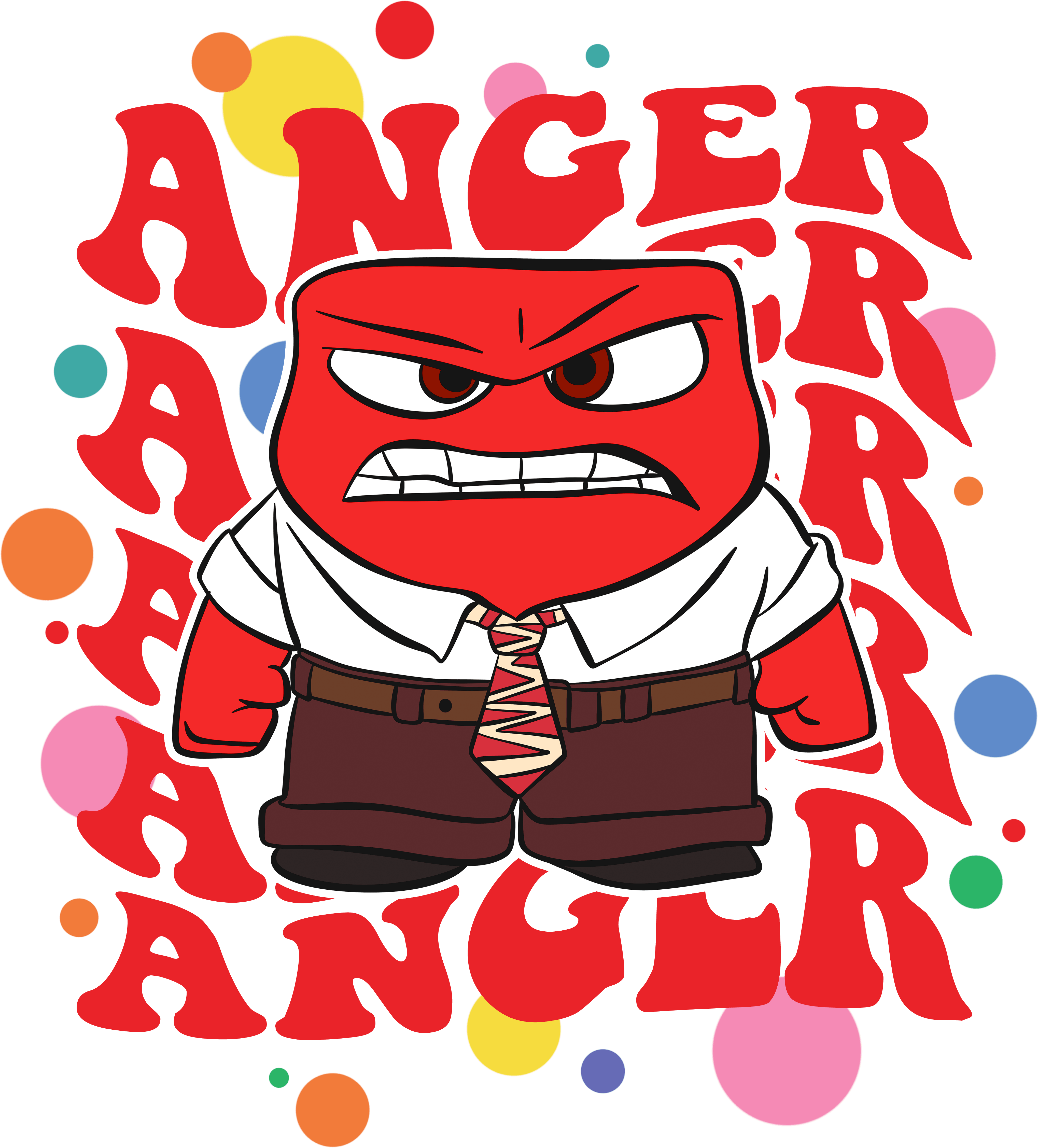 Stacked Red Anger Character DTF (direct to film) Transfer – Twisted ...