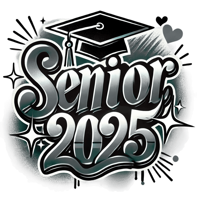 Stars Senior 2025 Airbrushed Gray DTF (direct-to-film) Transfer ...