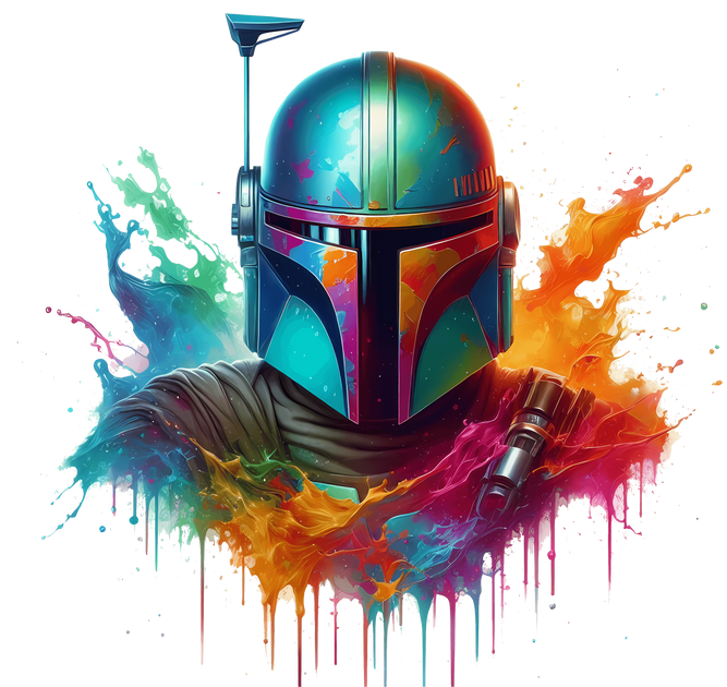 Starwars Color Drip Man in Mask DTF (direct-to-film) Transfer – Twisted ...