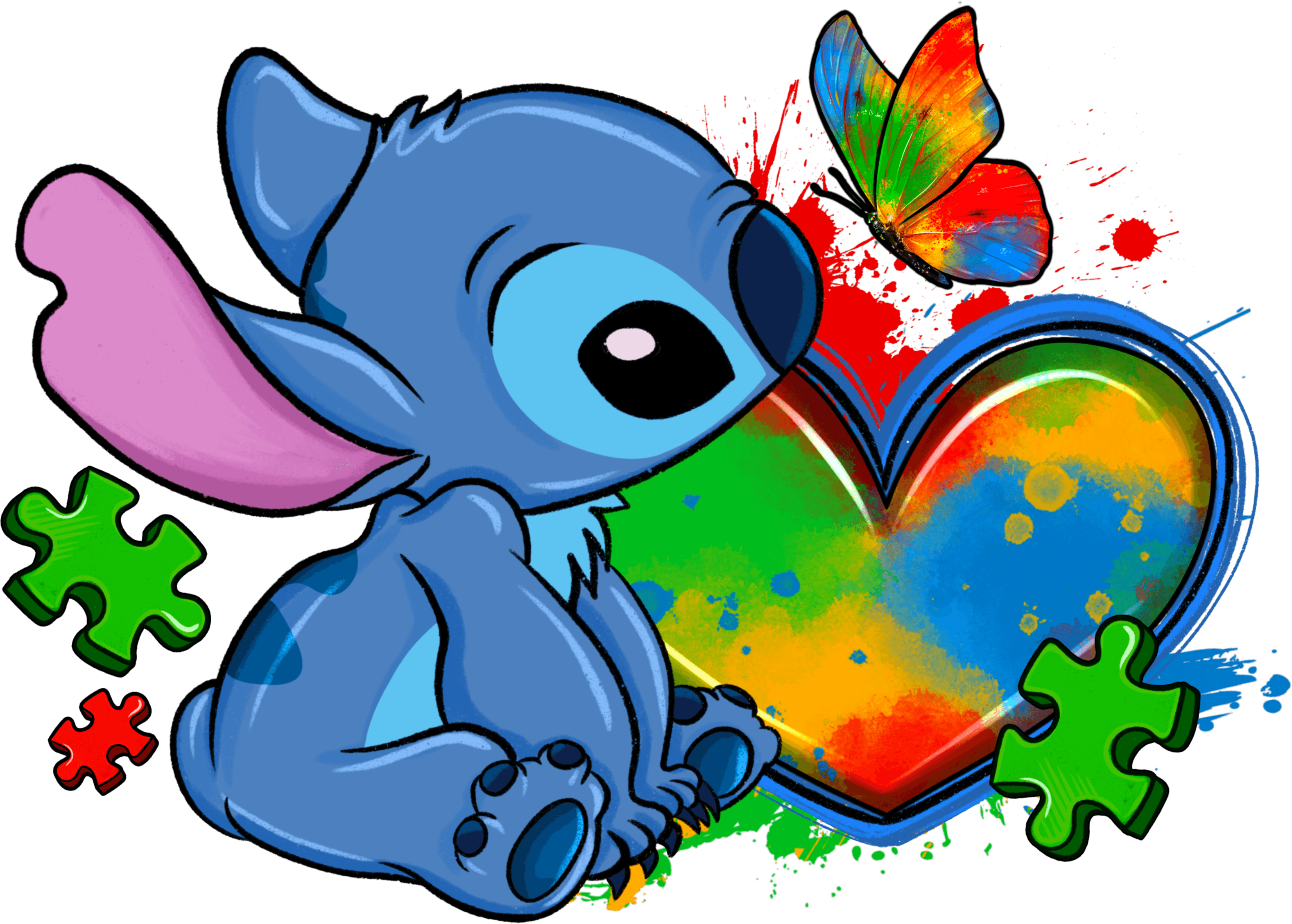 Stitch Autism Awareness DTF (direct to film) Transfer – Twisted Image ...
