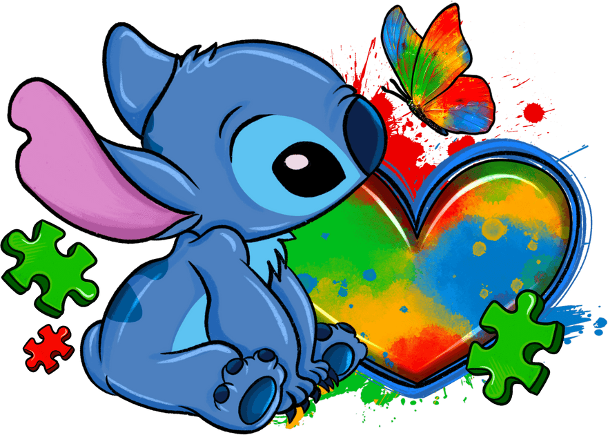 Stitch Autism Awareness DTF (direct to film) Transfer – Twisted Image ...