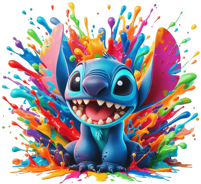 Stitch Ears Up Color Drip DTF (direct-to-film) Transfer – Twisted Image ...