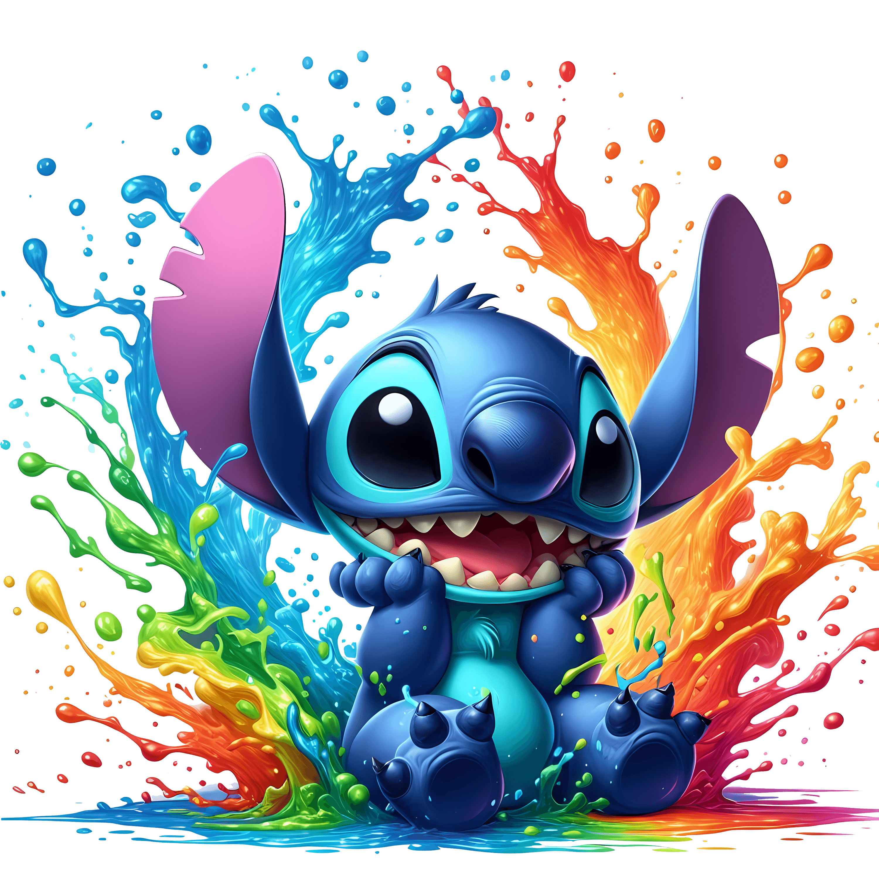 Stitch Sitting in Color Drip DTF (direct-to-film) Transfer – Twisted ...